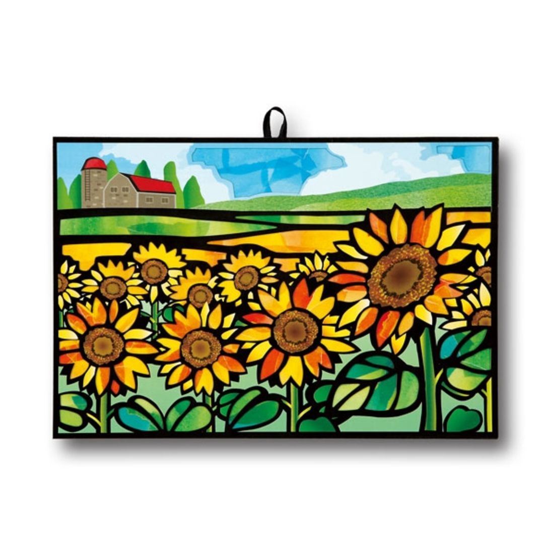 さくらほりきりさんのペーパー クラフト作品 | シールちぎりあ～と・ひまわり畑(A5) | croccha